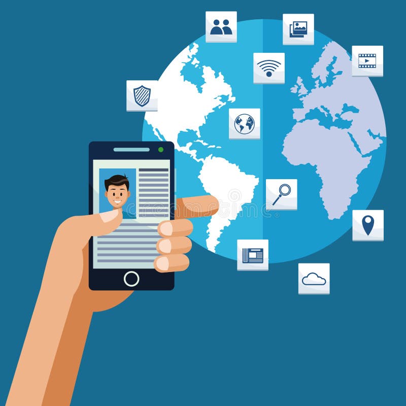 Businessman navigating stock illustration. Illustration of online ... Businessman navigating stock illustration. Illustration of online ...