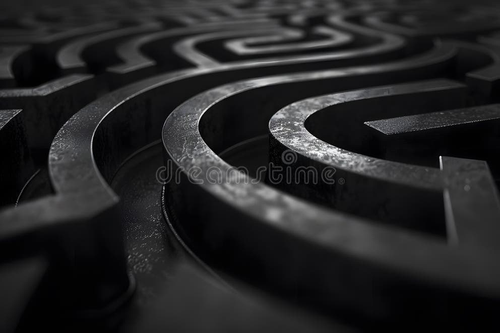 Navigating the Intricate Pathways, a 3D Render of a Dark, Metal ...