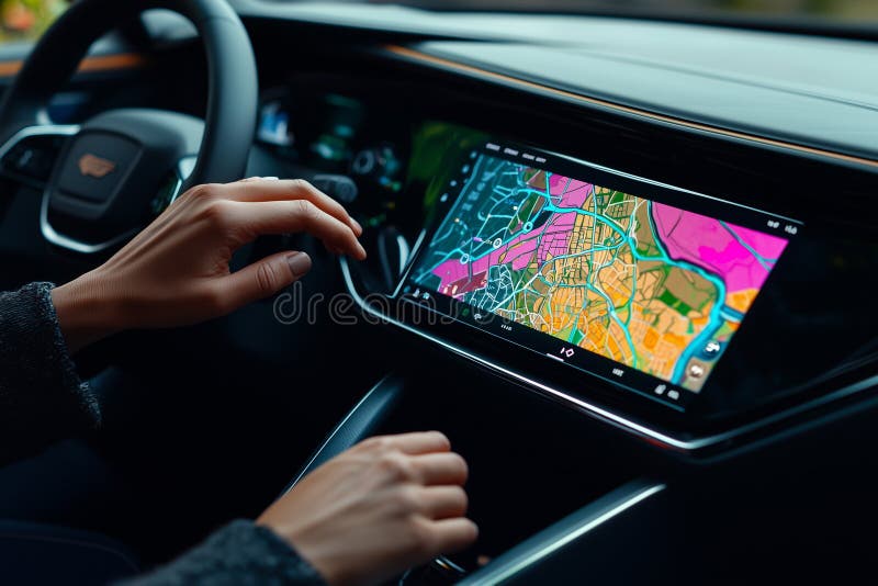 Navigating with Modern Technology Stock Illustration - Illustration of ...