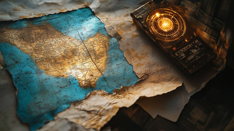 Navigating the Past with a Torn Map Alongside a Modern Digital ...