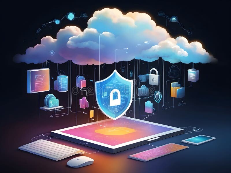 Navigating the Remote Data Storage in Future Stock Illustration ... Navigating the Remote Data Storage in Future Stock Illustration ...