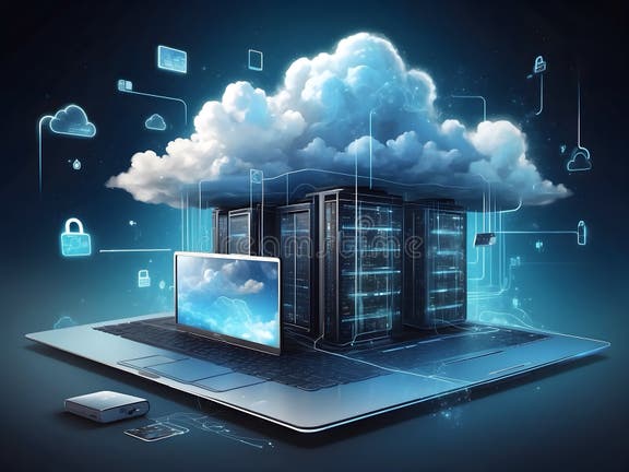 Navigating the Remote Data Storage in Future Stock Illustration ...