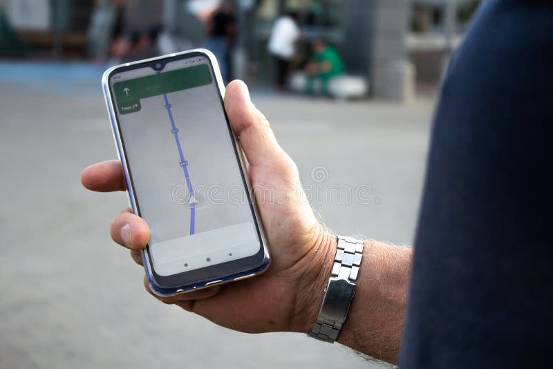 Navigating with a Smart Phone Stock Photo - Image of applications ...