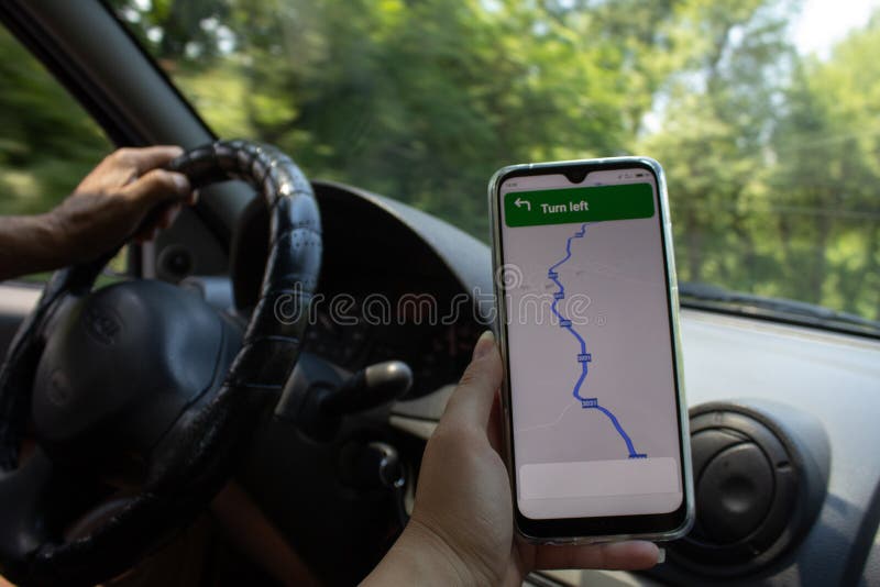 Navigating with a Smart Phone Stock Photo - Image of place, information ...
