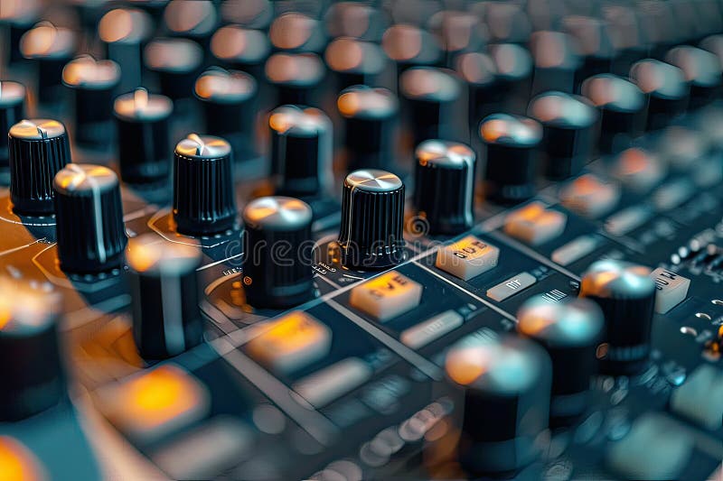 Navigating the Sound Mixer S Control Panel. AI Generative Stock ...