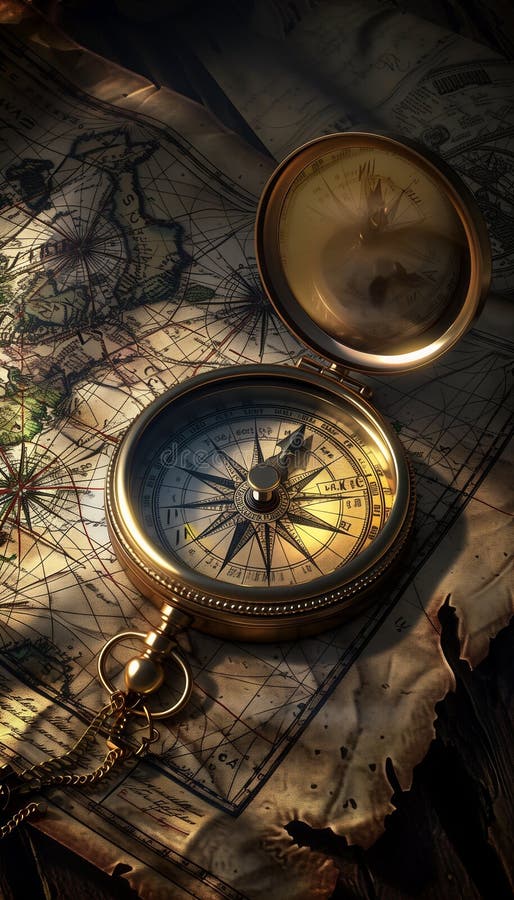 Navigating the Unknown: a Compass Pocket Watch for Colonial Expl Stock ...