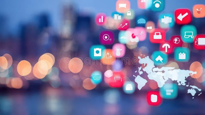 Navigating the Urban Landscape, Blurred Cityscape with Interactive Map ...