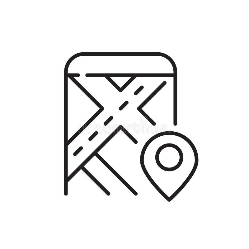 Navigation App for Smartphone. Path and Map Pointer Stock Vector - Illustration of icon ...