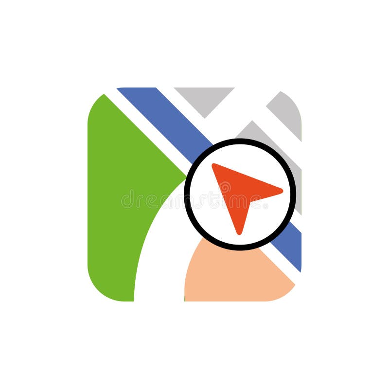 Navigation Arrow on Map, Satellite Based Positioning and Navigation ...