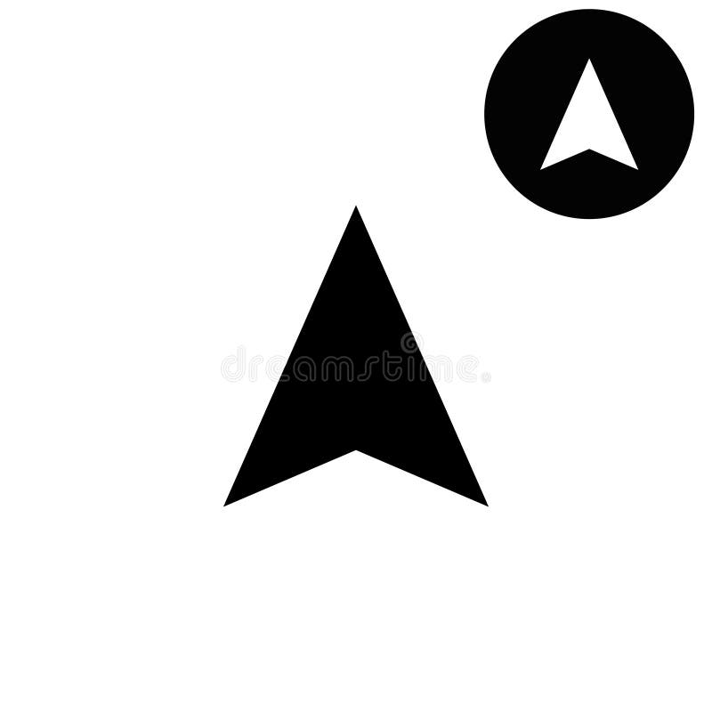 Navigation Arrow - White Vector Icon Stock Vector - Illustration of ...