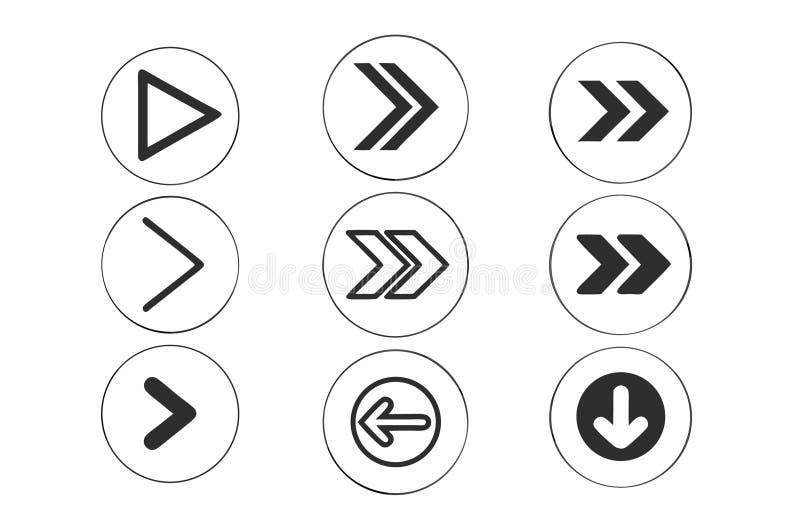 Navigation Arrows Vector Set in Interface Style Back, Forward, Refresh ...