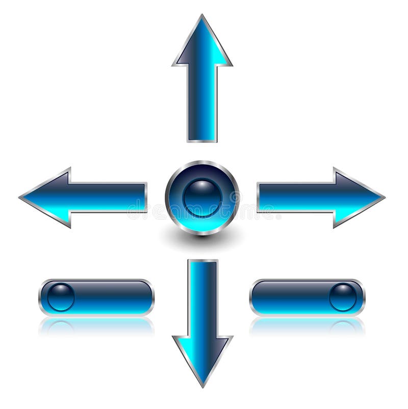 Navigation Arrows, Web Buttons Stock Vector - Illustration of ...