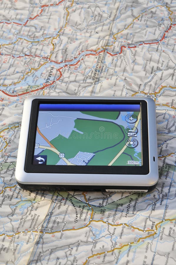 Navigation auf Karte stockbild. Bild von nähe, reiseflug - 16222151