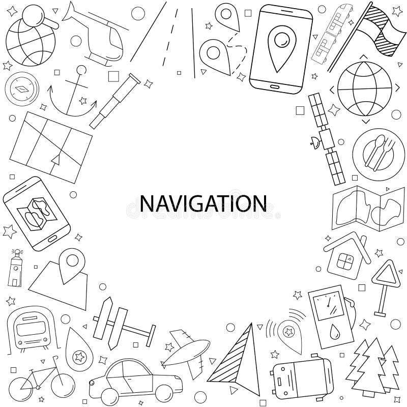Navigation Background From Line Icon Stock Vector - Illustration of ...