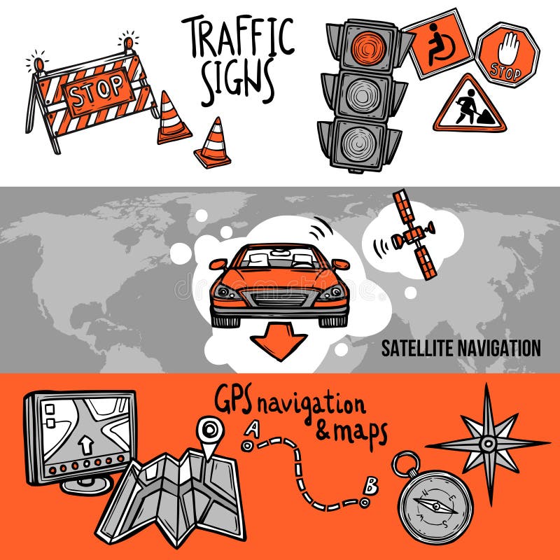 Navigation Banner Set stock vector. Illustration of navigation - 52408987