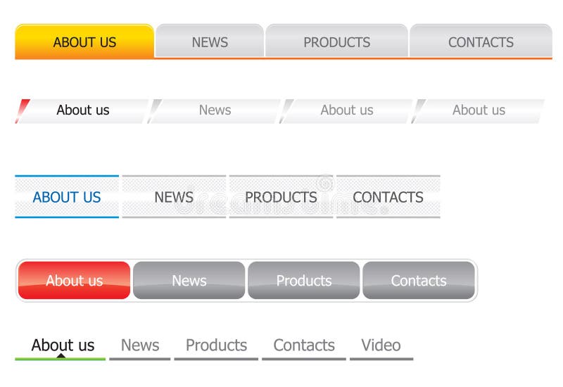 Editable Website Navigation Templates Stock Vector - Illustration of ...