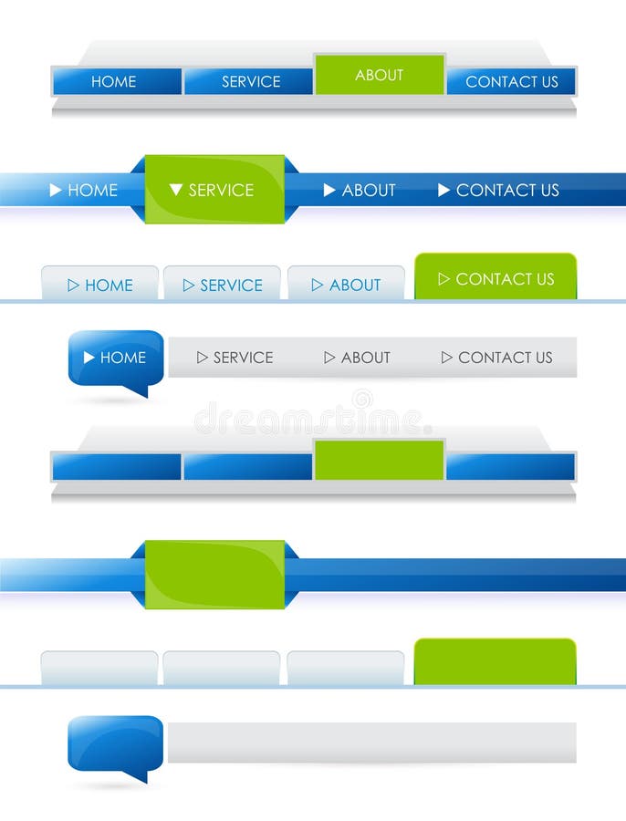 Website Navigation Bars & Buttons Stock Illustration - Illustration of ...