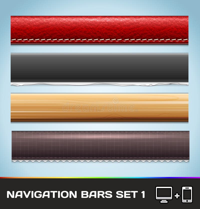 Navigation Bars for Web and Mobile Set1 Stock Vector - Illustration of ...