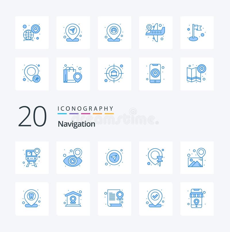 20 Navigation Blue Color Icon Pack Like Map Gallery Pointer Pin ...
