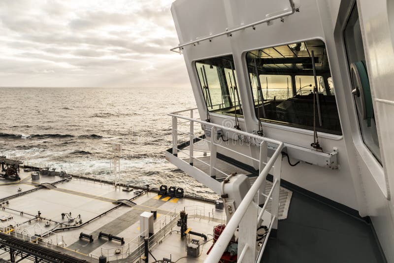 Navigation Bridge of a Cargo Ship Stock Photo - Image of clear, carrier ...