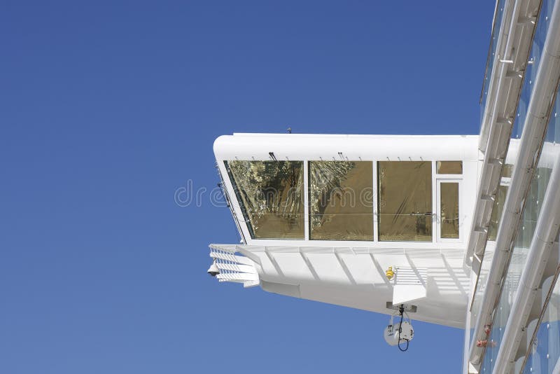 Navigation Bridge on White Cruise Ship Stock Photo - Image of ocean ...