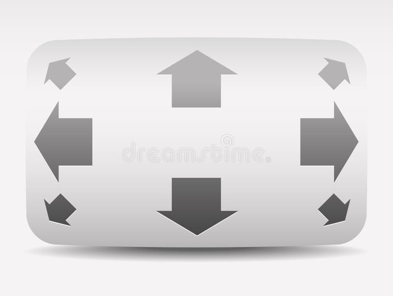 Navigation Button with Vertical, Horizontal and Diagonal Arrows. Stock ...