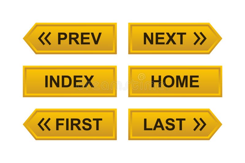 Navigation buttons stock vector. Illustration of last - 171948244