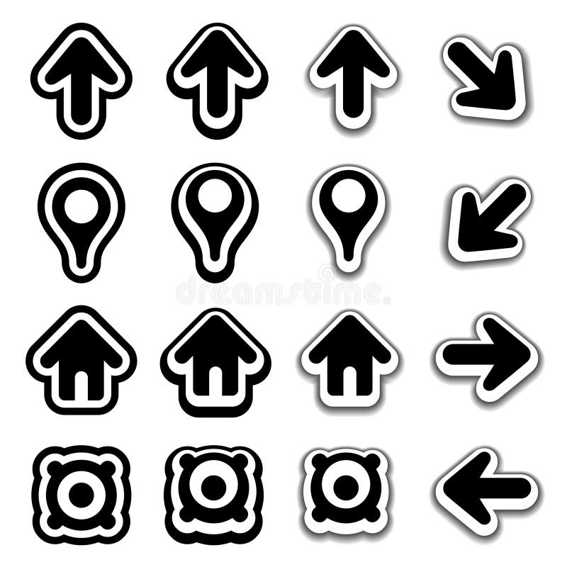 Navigation Buttons Black Icons Stock Vector - Illustration of browser ...