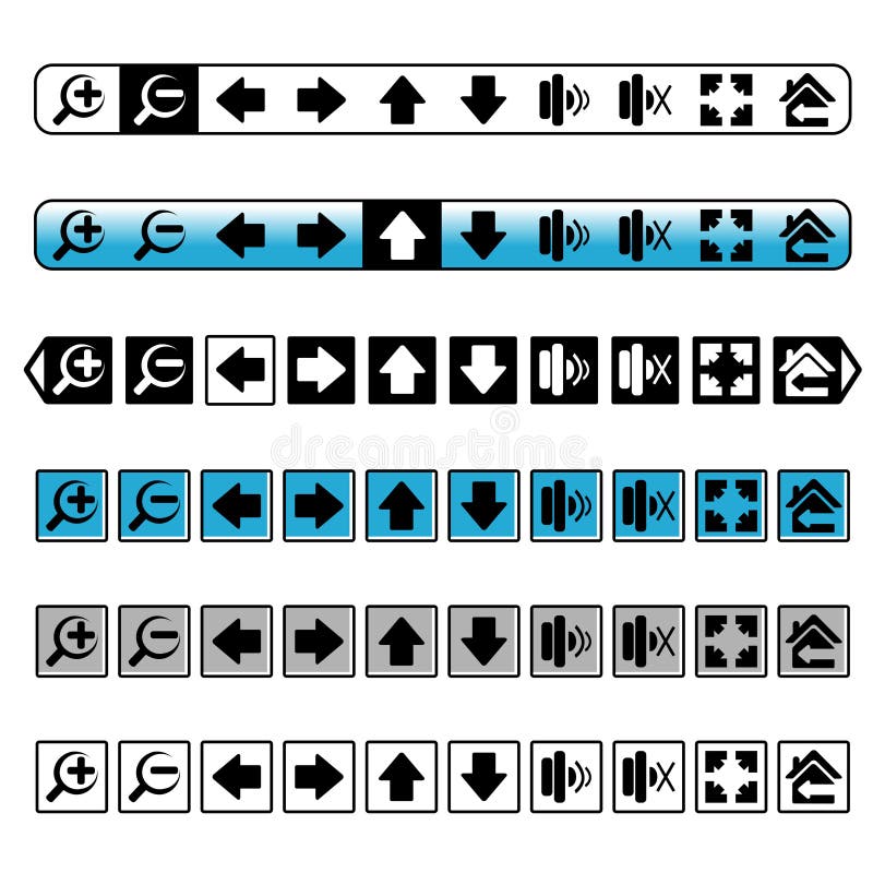 Navigation Buttons, Simple Icons Stock Vector - Illustration of right ...