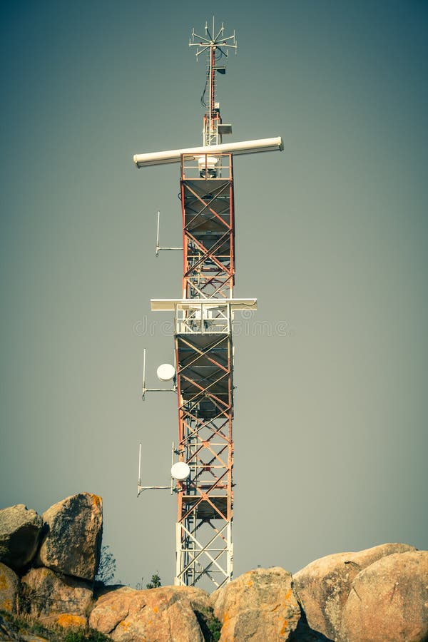 Navigation Communication Tower Stock Photo - Image of industry, data ...