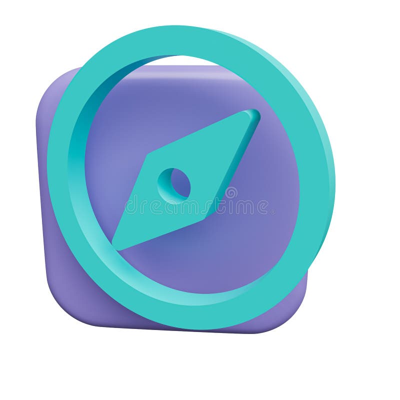 Navigation and Compas 3d Icon Render Illustration Stock Illustration ...