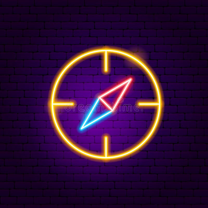Compass Neon Icon. Elements Of Travel Set. Simple Icon For Websites ...