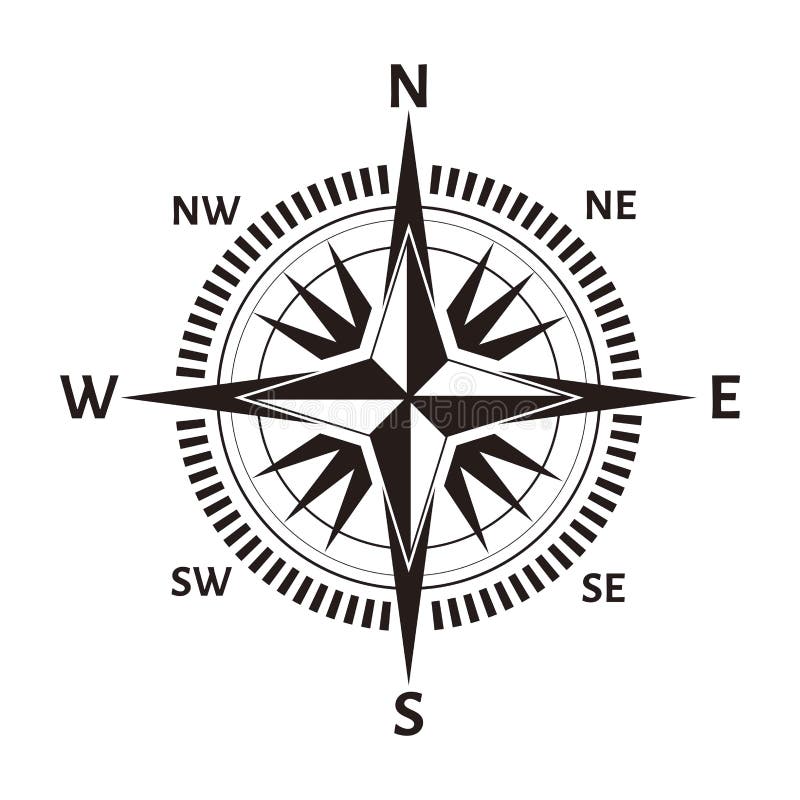 Navigation Compass or Wind Rose Icon. Vector Retro Nautical or Marine ... Navigation Compass or Wind Rose Icon. Vector Retro Nautical or Marine ...