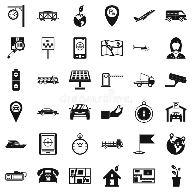 Navigation Complex Icons Set, Simple Style Stock Vector - Illustration ...