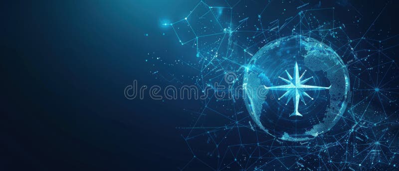 Navigation Concept for Aviation. Compass Stock Illustration ...