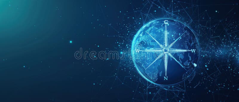 Navigation Concept for Aviation. Compass Stock Illustration ...