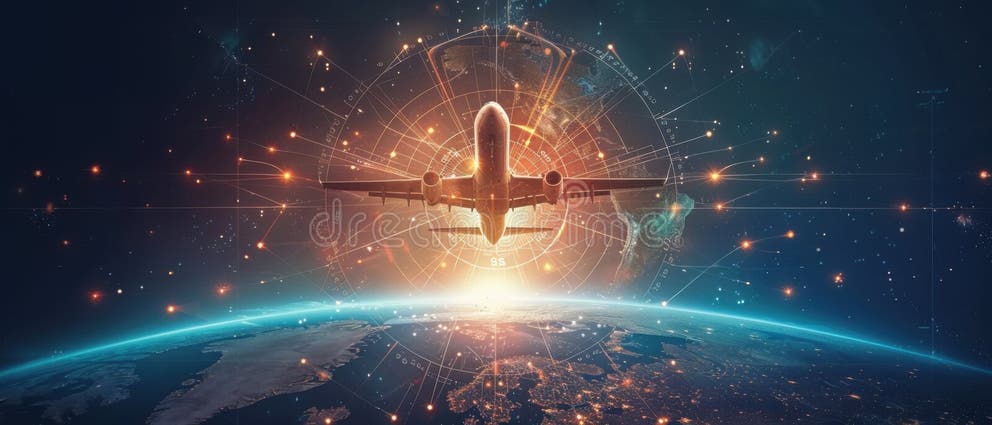 Navigation Concept for Aviation. Compass Stock Illustration ...