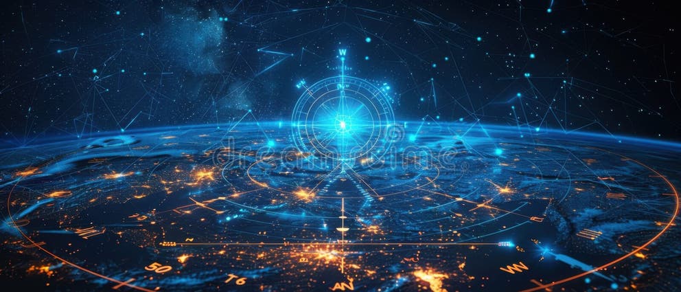 Navigation Concept for Aviation. Compass Stock Illustration ...