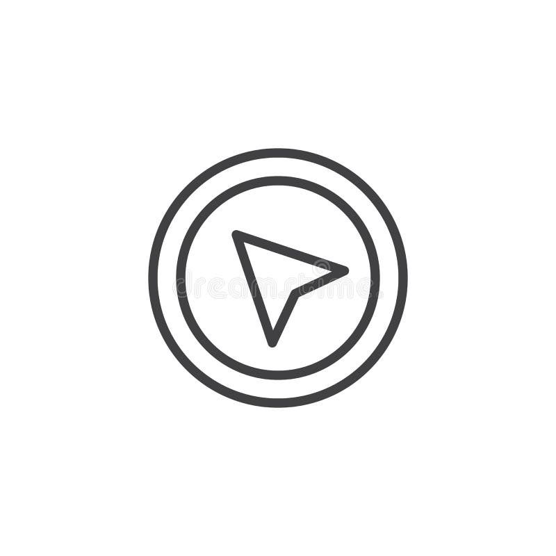 Navigation Cursor Outline Icon Stock Vector - Illustration of stroke ...