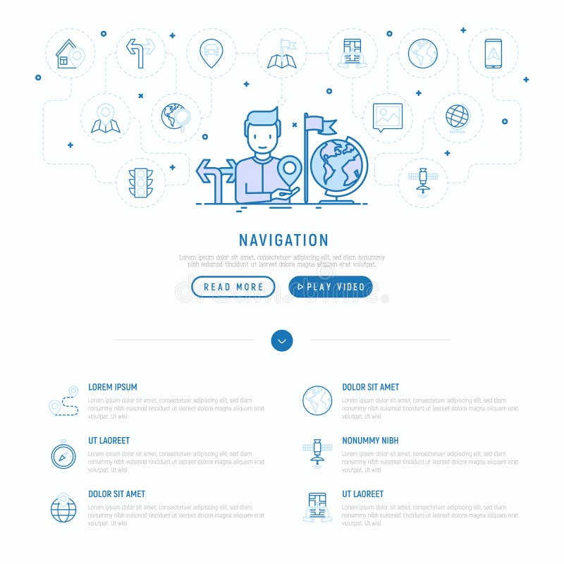 Navigation and Direction Concept Stock Vector - Illustration of ...