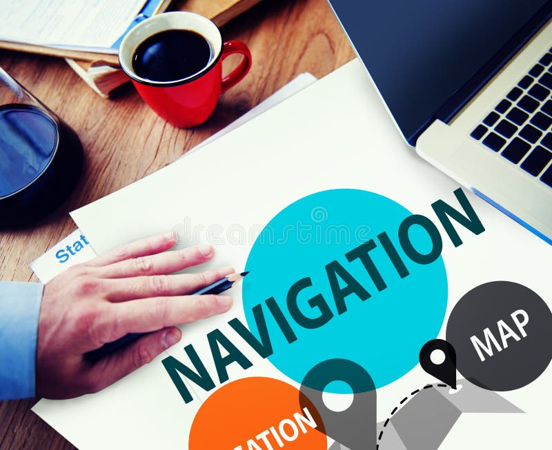 Navigation Direction Destination Travel Guide Concept Stock Image ...