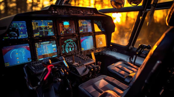 Navigation glass cockpit stock illustration. Illustration of status ...