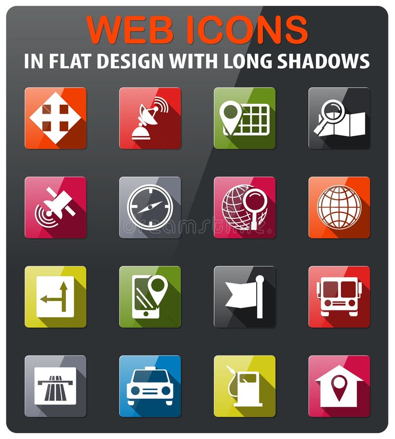 Navigation icon set stock illustration. Illustration of icon - 88441707