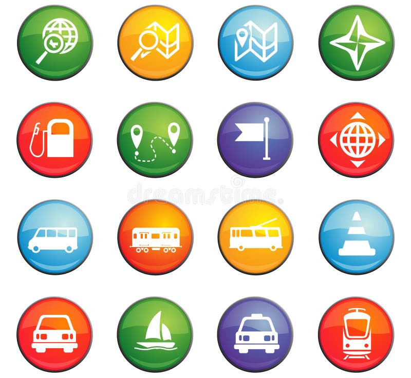 Navigation icon set stock illustration. Illustration of symbol - 89202791