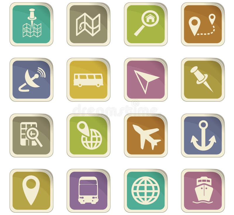 Navigation icon set stock illustration. Illustration of pointer - 89213913