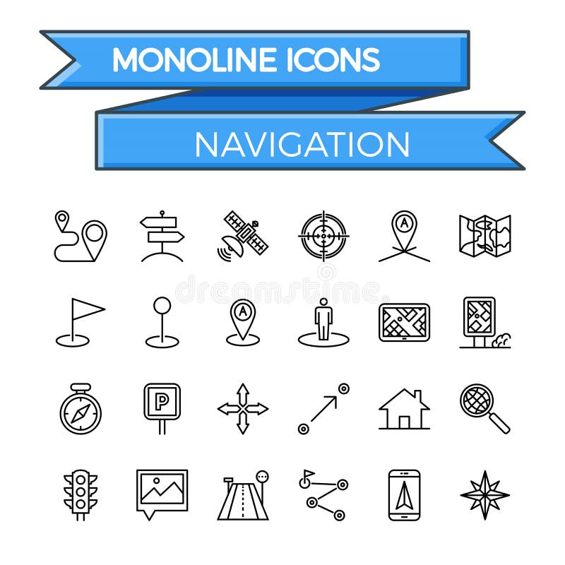 Navigation icon set stock vector. Illustration of collection - 66437947