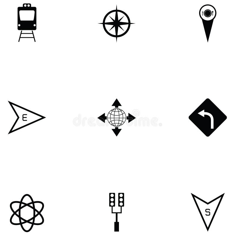 Navigation icon set stock vector. Illustration of vector - 120767746