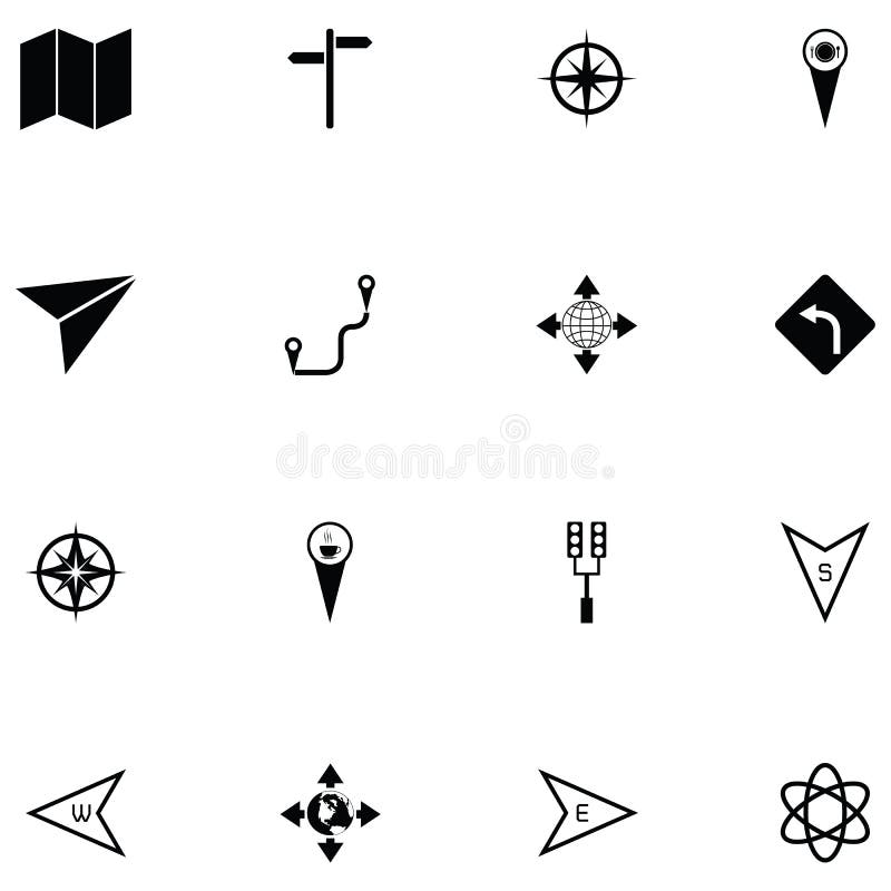 Navigation icon set stock vector. Illustration of travel - 120767748