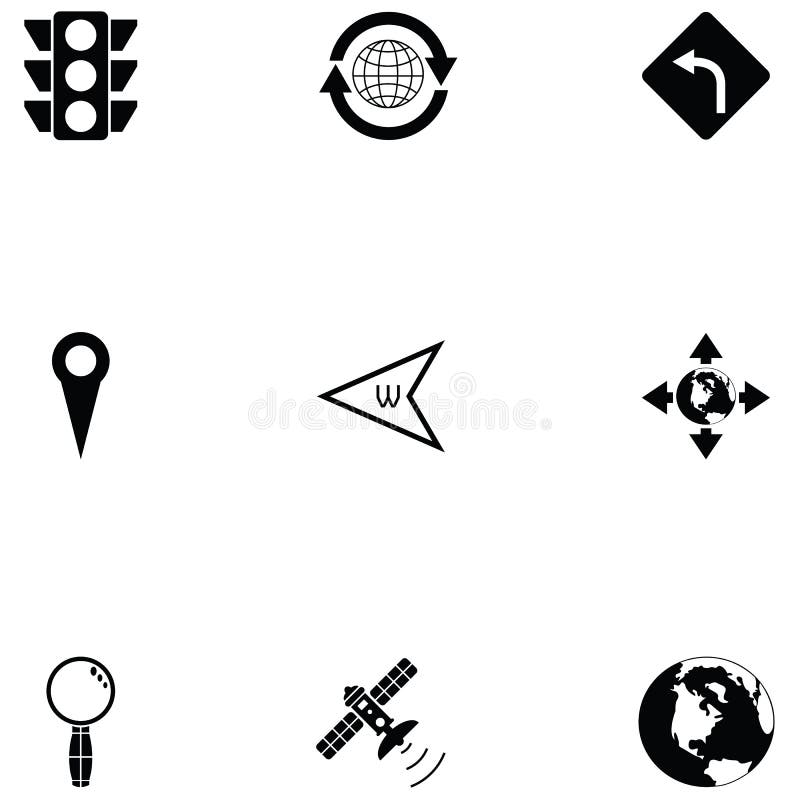 Navigation icon set stock vector. Illustration of destination - 120767810