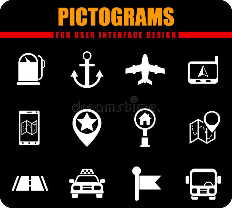 Navigation icon set stock vector. Illustration of navigator - 148845465